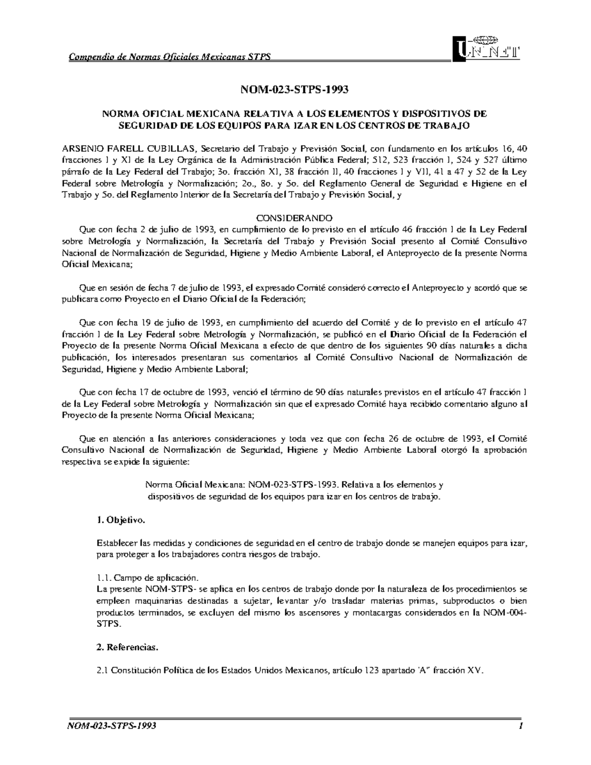 Stps023 - 123 - Compendio de Normas Oficiales Mexicanas STPS NOM-023 ...