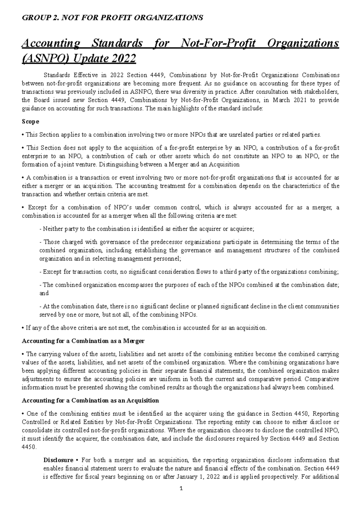 NPO - Accounting Standards for Not-For-Profit Organizations (ASNPO ...