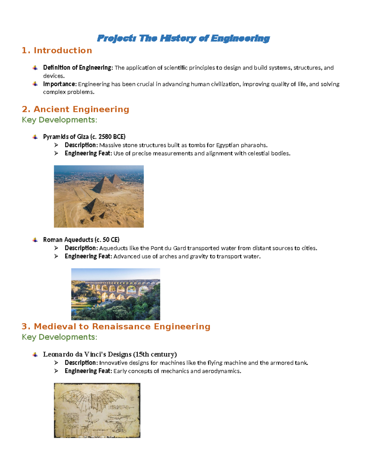 History OF Engineering - Project: The History of Engineering 1 ...