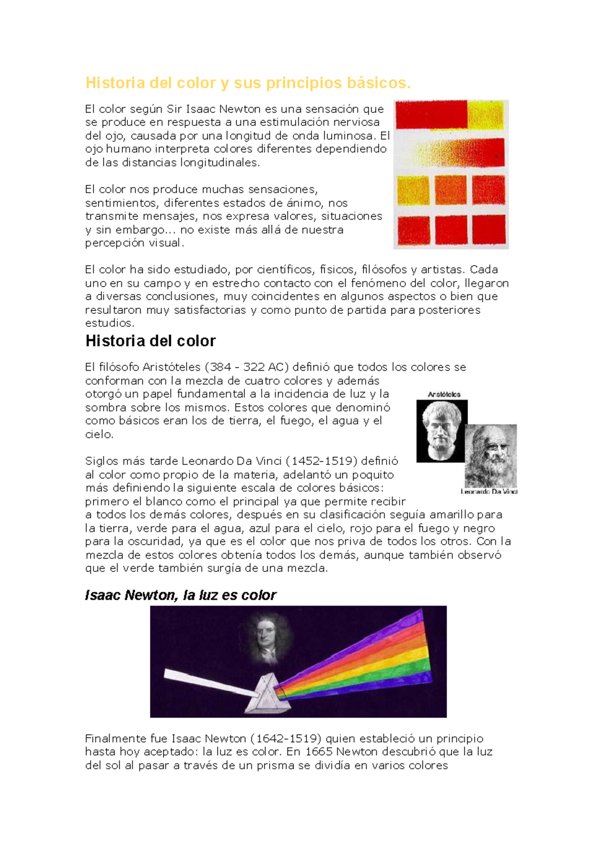 Teoria del color - Historia del color y sus principios básicos. El ...