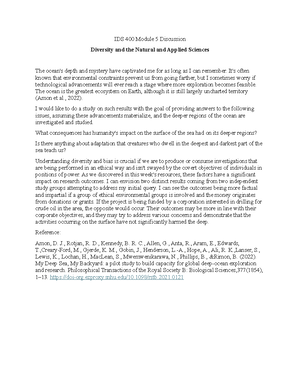 IDS.400 module 2 - Steve Brown Southern New Hampshire University IDS ...