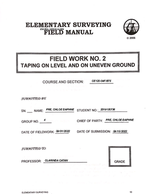Elementary- Surveying - Studocu