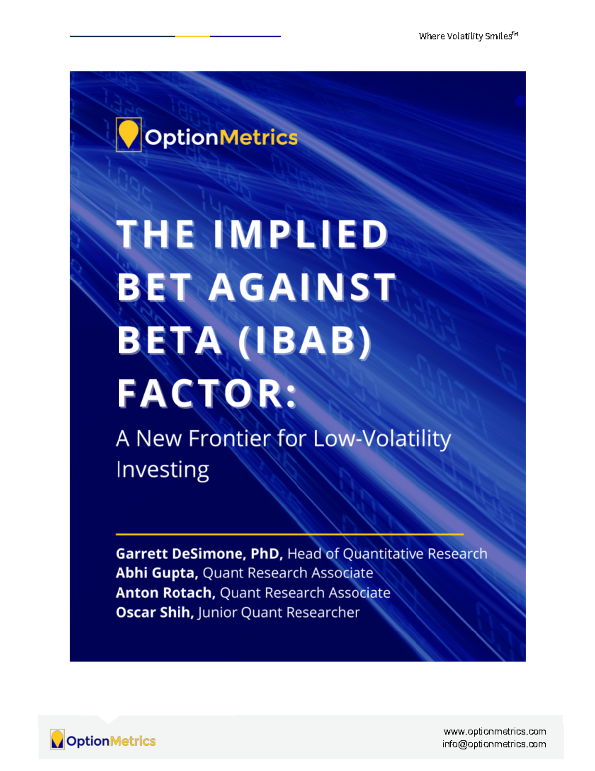 The Implied Bet Against Beta Factor - optionmetrics optionmetrics ...
