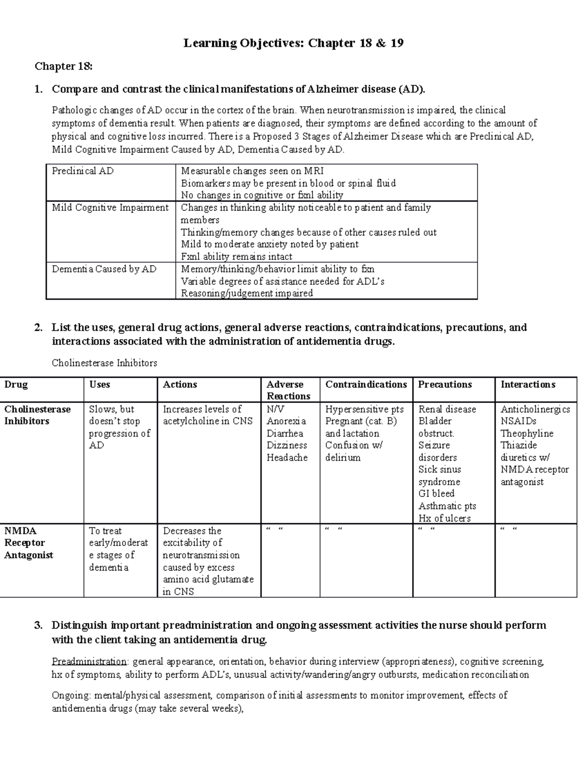 Learning Objectives 18 & 19 - Learning Objectives: Chapter 18 & 19 Chapter 18: 1. Compare and ...