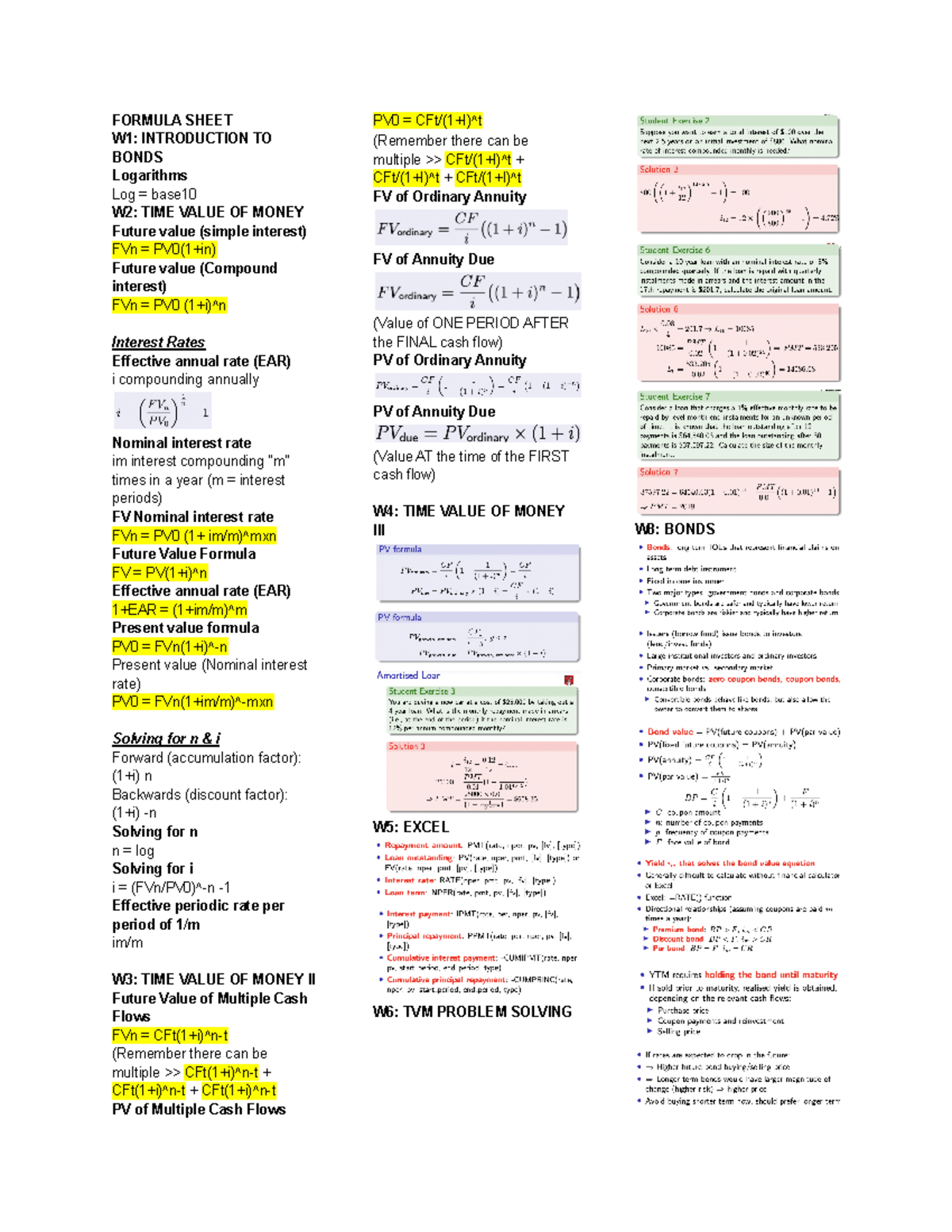 Formula Sheet - for final exam - compilation of lecture slides ...