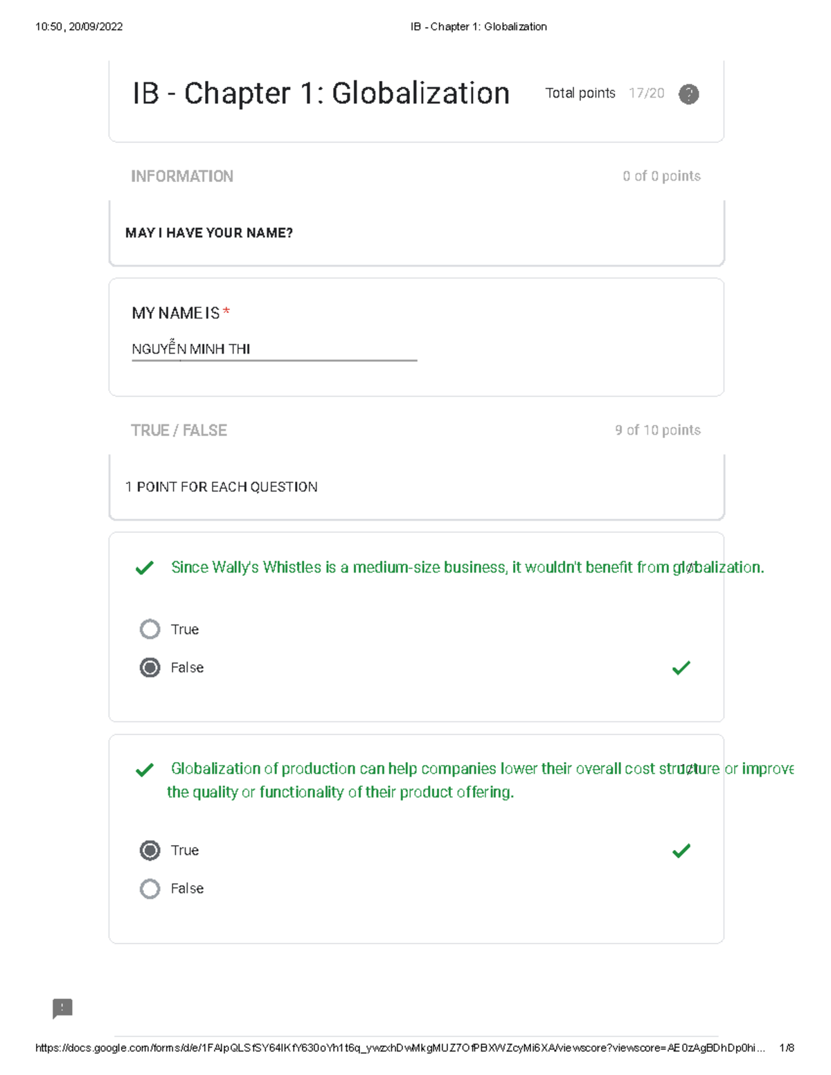 IB-Chapter-1 -Globalization - INFORMATION 0 of 0 points MAY I HAVE YOUR ...