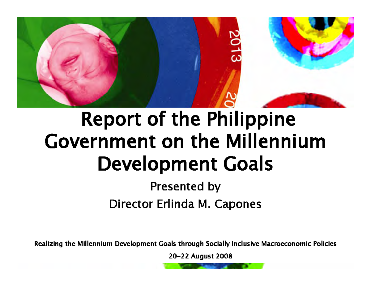 Philippines mdg overview bnk - Report of the Philippine Government on ...