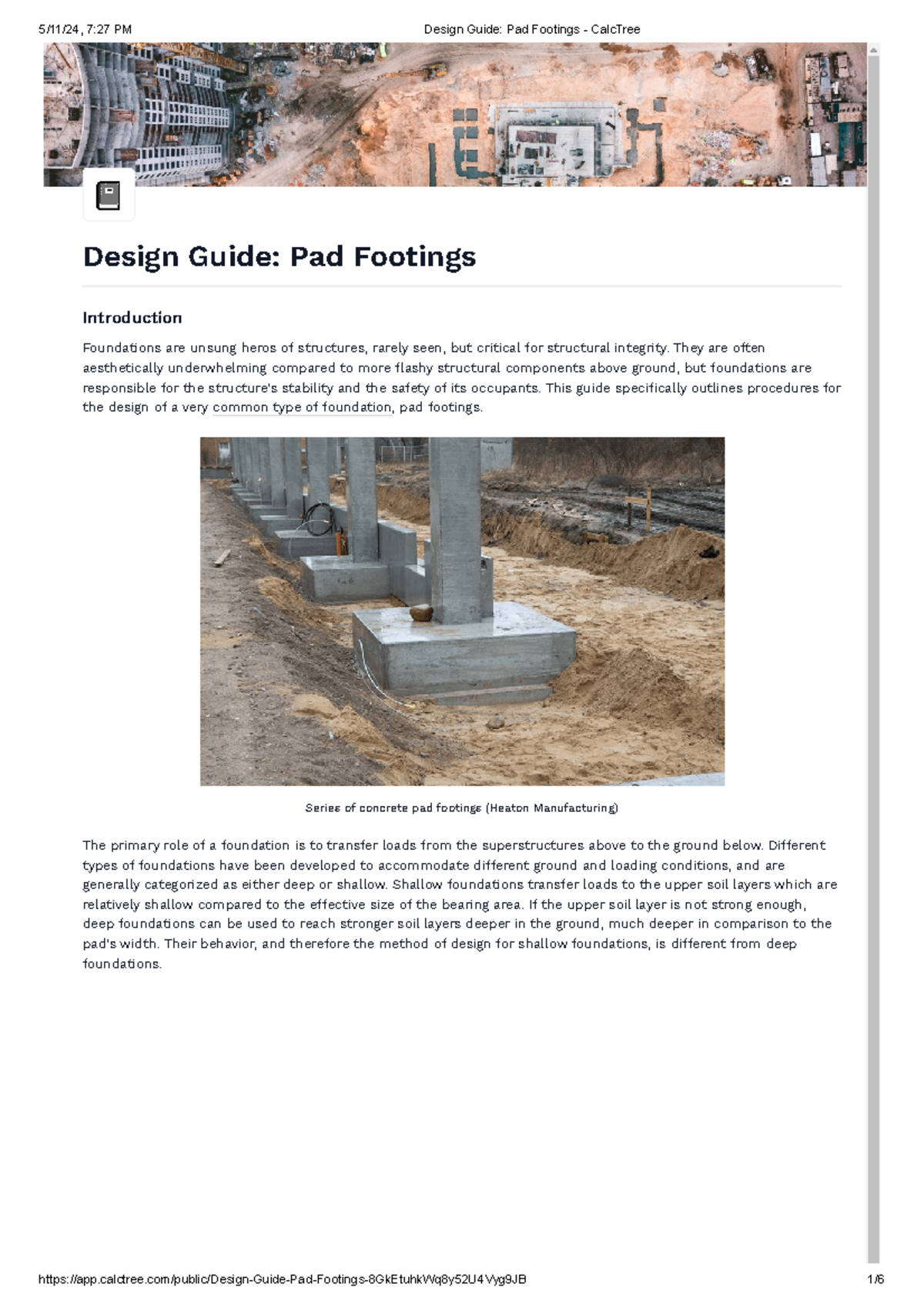 Design Guide Pad Footings - Calc Tree - Design Guide: Pad Footings ...