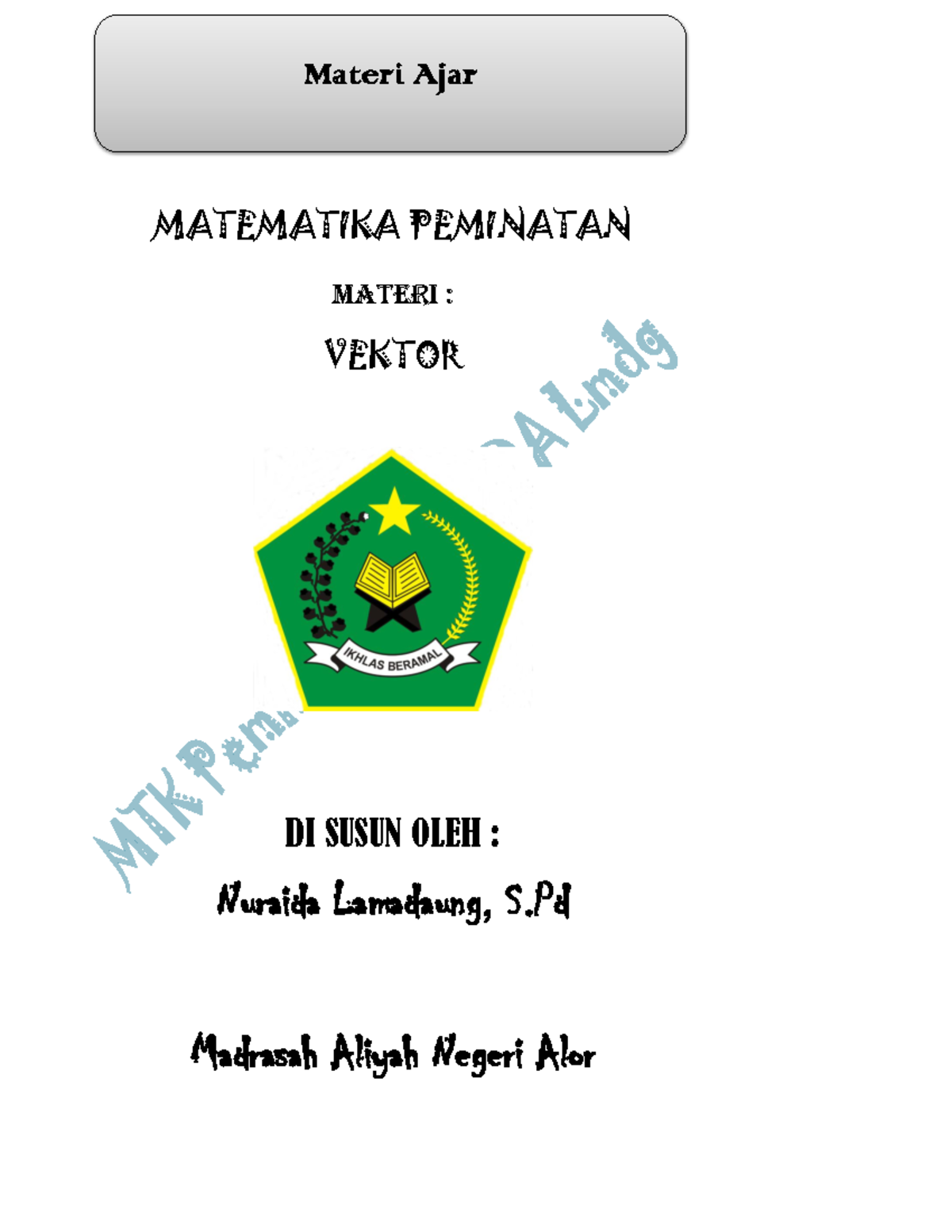 Modul dan LKS Vektor - Yes - MATEMATIKA PEMINATAN MATERI : VEKTOR DI ...