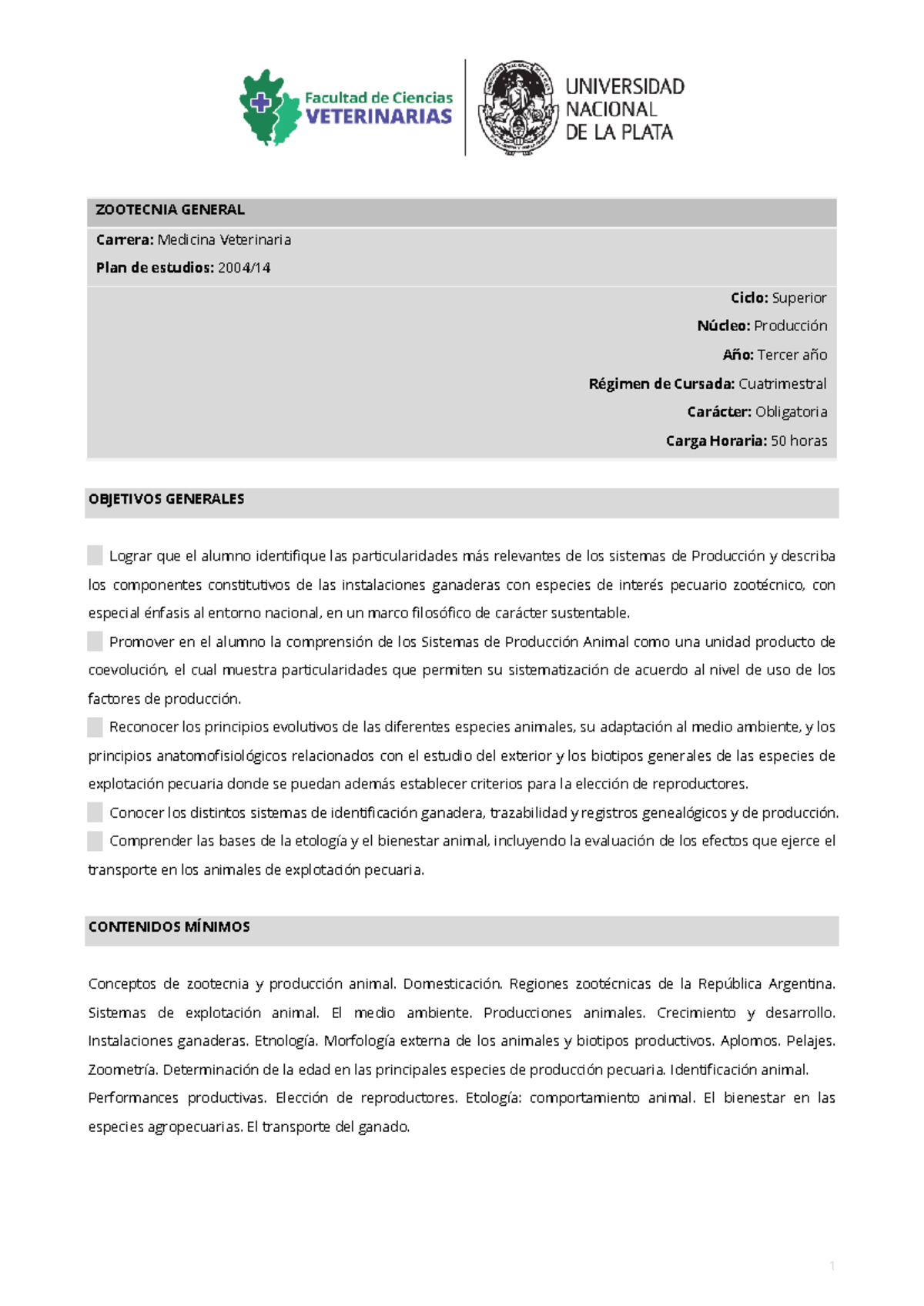 Zootecnia- General - sdfa asf adfg sdfg - ZOOTECNIA GENERAL Carrera ...