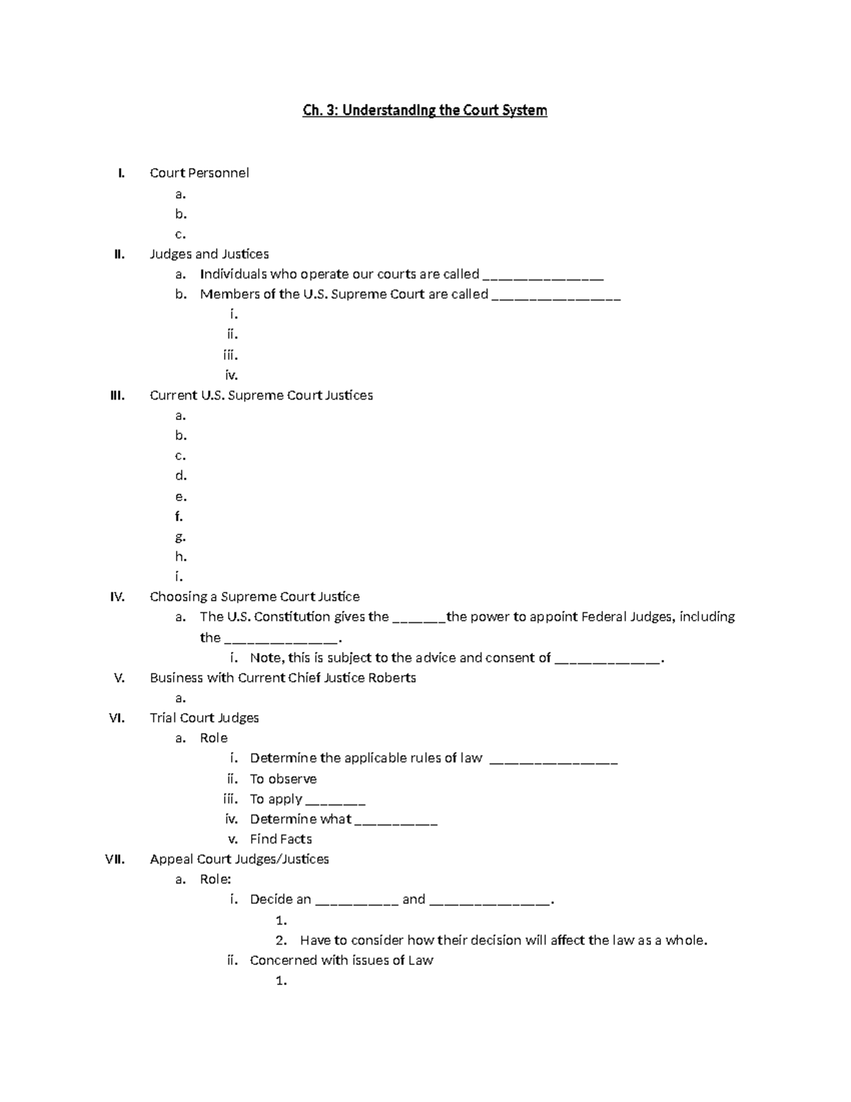Ch. 3 Understanding the Court System Outline - Ch. 3: Understanding the ...