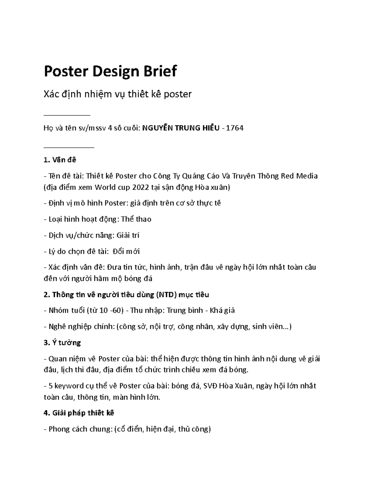 Poster Design Brief poster - Poster Design Brief Xác đ nh nhi m vị ệ ...
