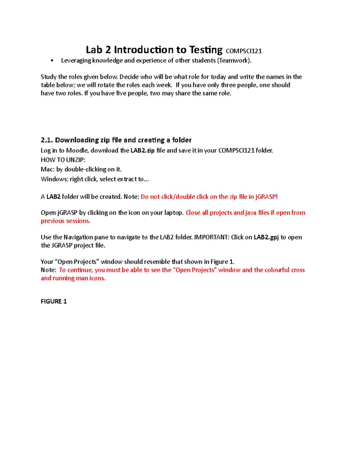 Lab 2 Introduction to Testing Compsci 121 - Lab 2 Introduction to ...