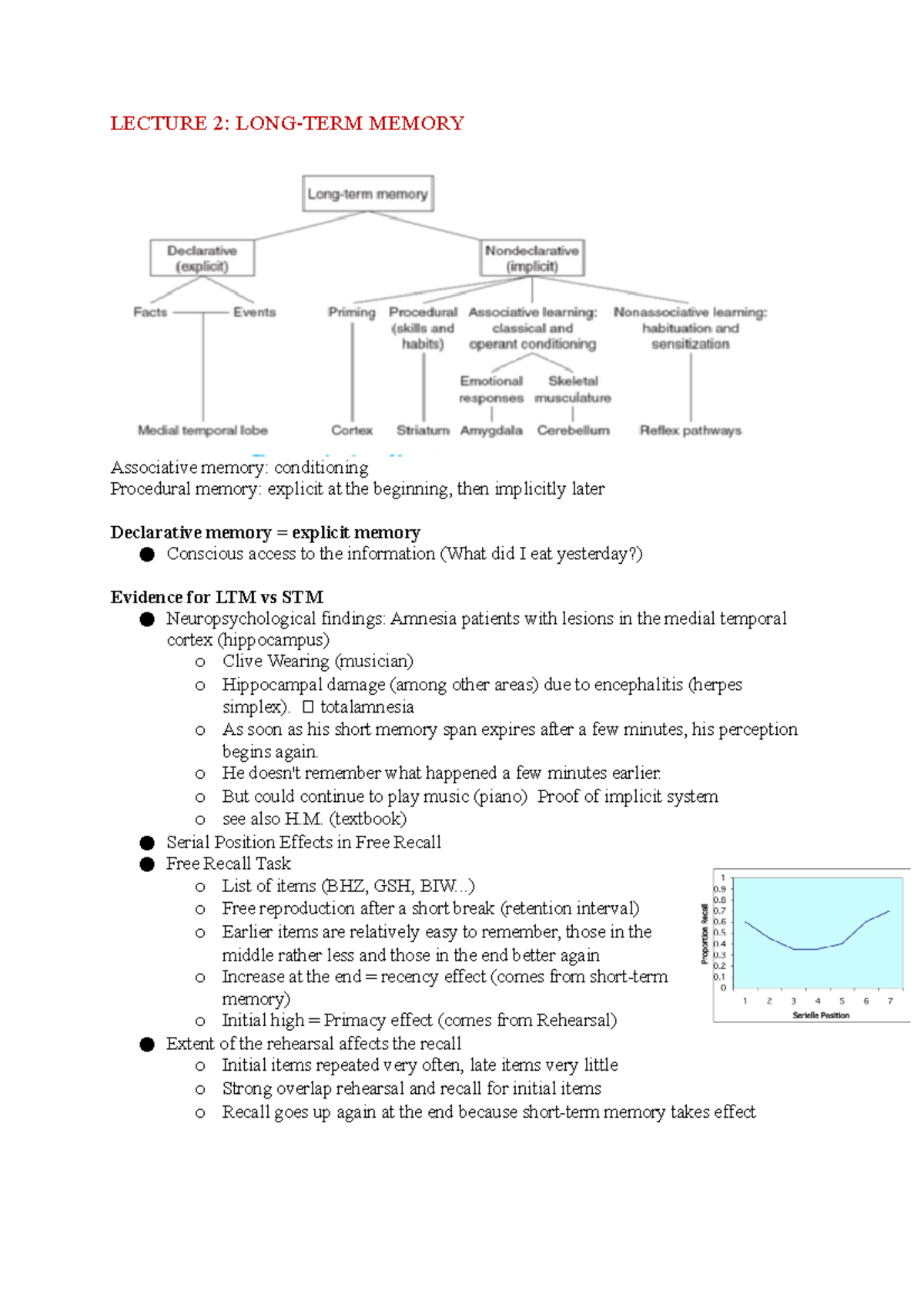 Long-term memory (part 1) - LECTURE 2: LONG-TERM MEMORY Associative ...