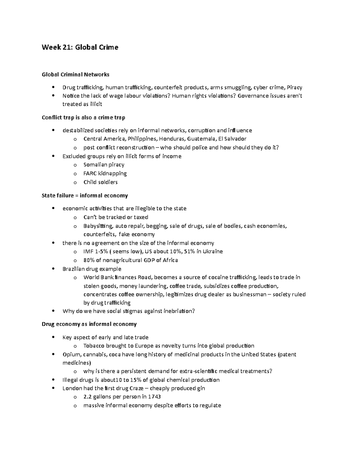 Week 21 - Global Crime - Nig Narain and Dan Bousfield - Week 21: Global ...