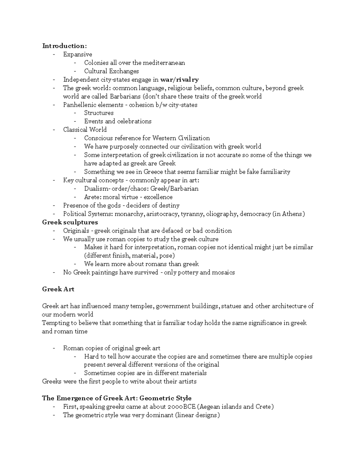 2 Ancient Greece - Lecture Notes - Introduction: - Expansive - Colonies ...