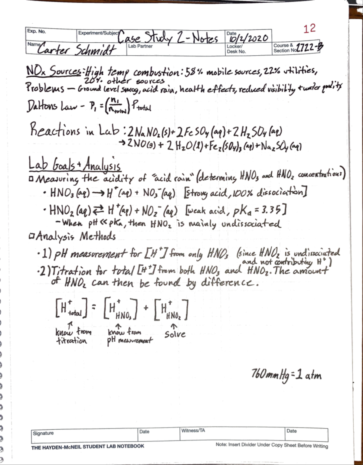 Chem Lab 2 Work - chem lab - CHEM65200 - Studocu
