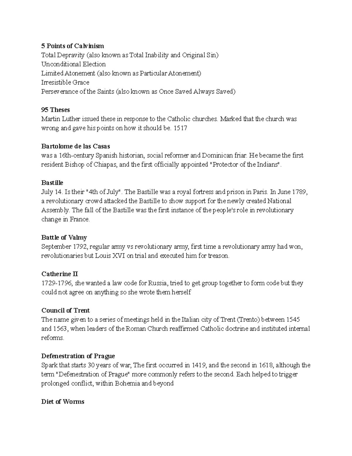 Modern western world study guide - 5 Points of Calvinism Total ...