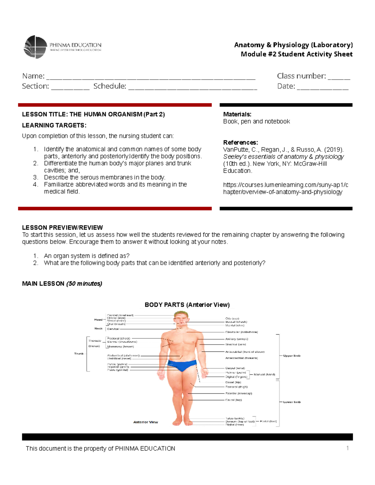 SAS 2 Orgnism 2 - None - Module #2 Student Activity Sheet Name: - Studocu