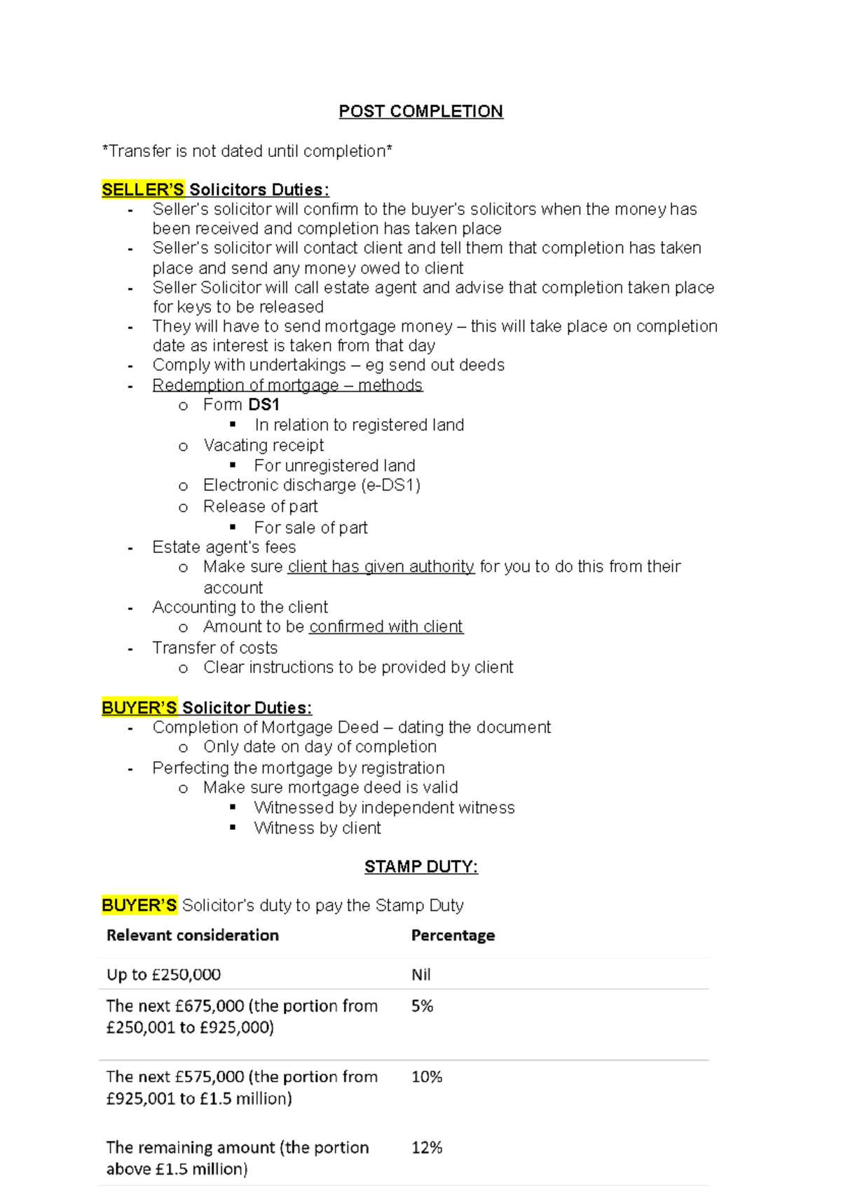 7 - POST Completion - POST COMPLETION Transfer is not dated until ...