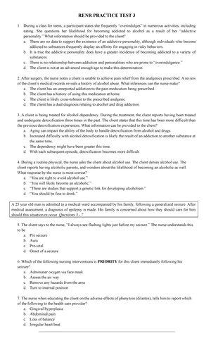 RENR Practice test - SAMPLE OF RENR QUESTIONS - PRACTICE TEST Which of ...