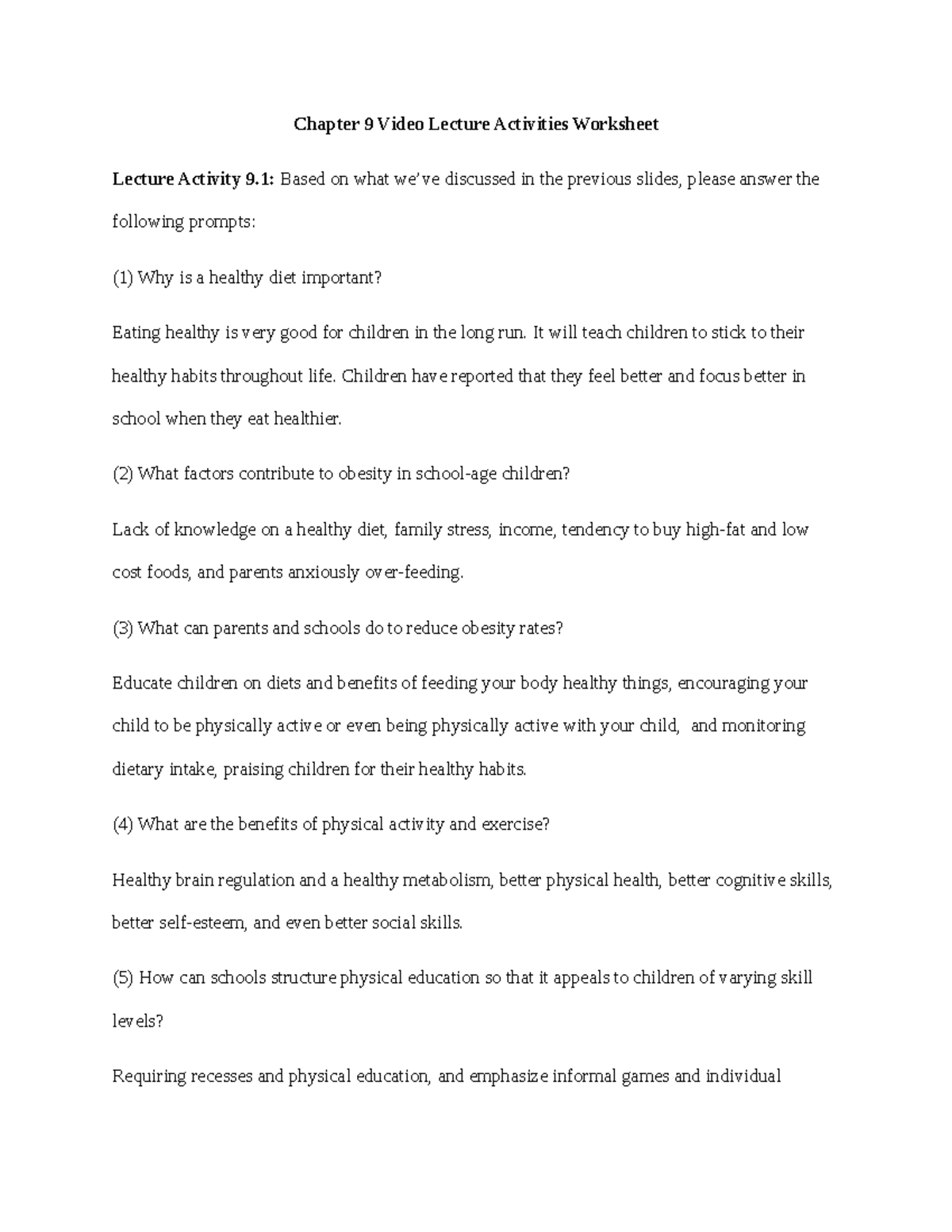 Chapter 9 WS Grace Frye - Chapter 9 Video Lecture Activities Worksheet ...