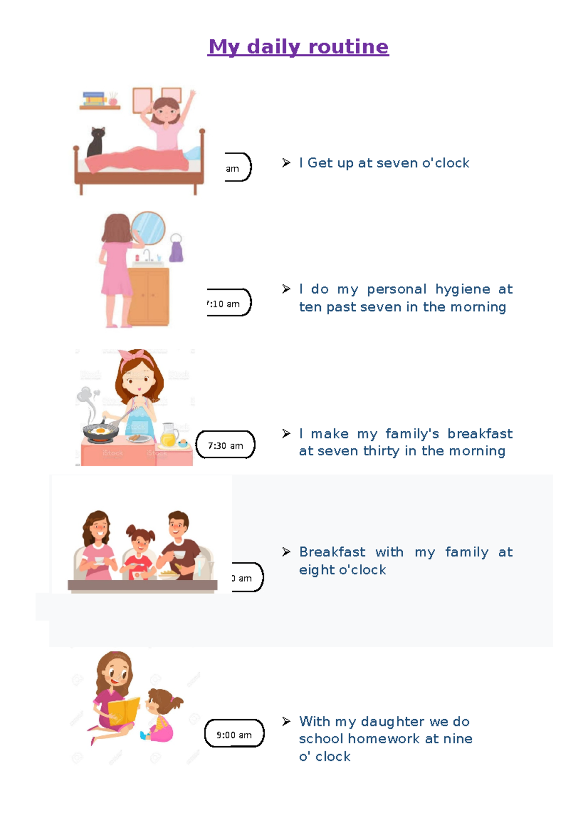 tarea My daily routine ingles I ejemplo - Ingles I - UTP - Studocu