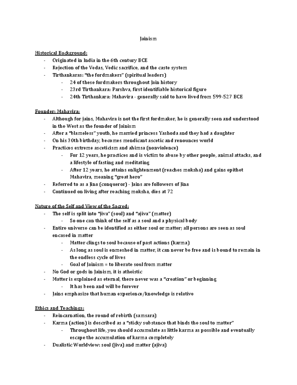 Unit 8 Jainism - Professor Kinsey Hall - Jainism Historical Background ...