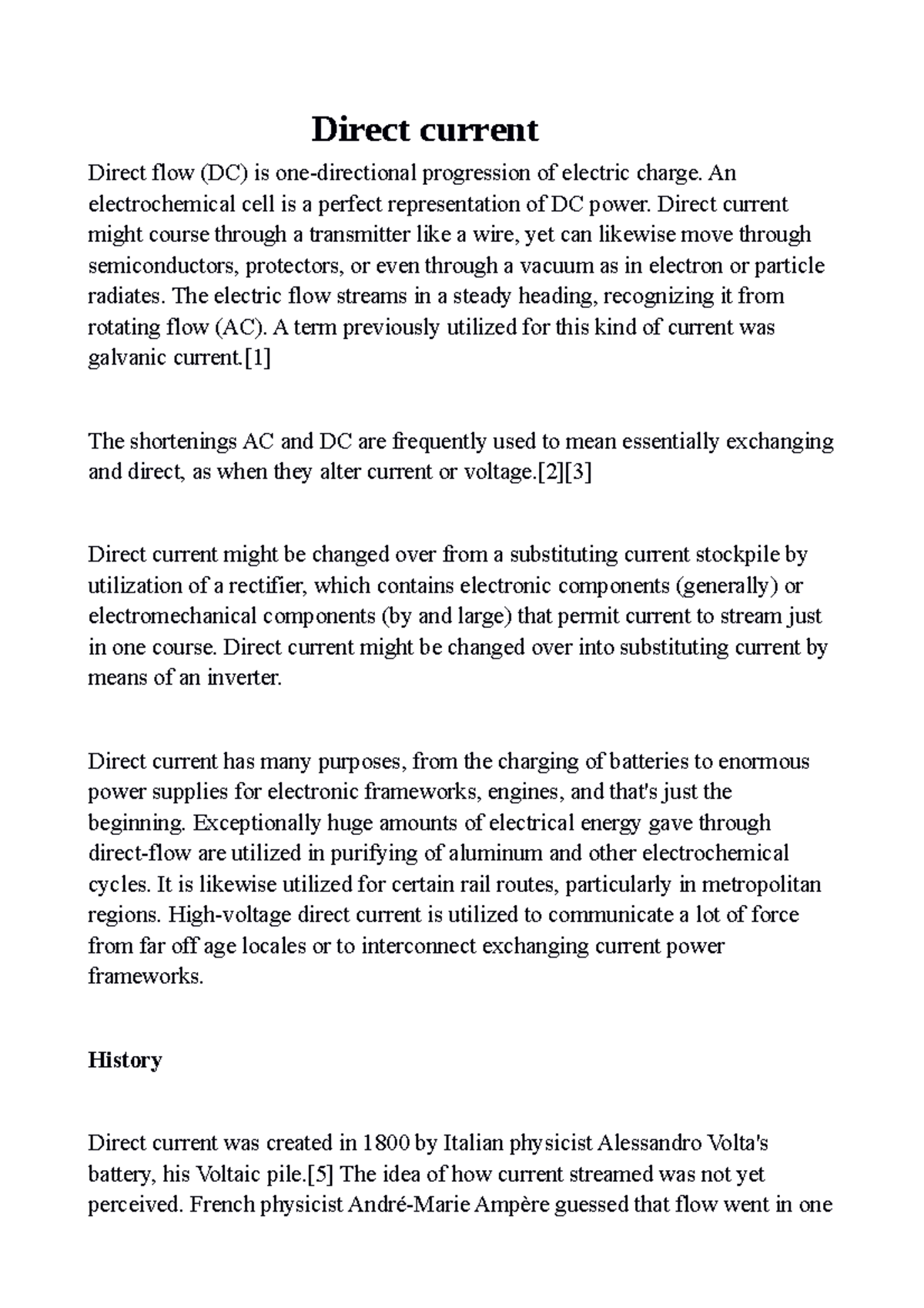 Direct current - ifan - Direct current Direct flow (DC) is one ...