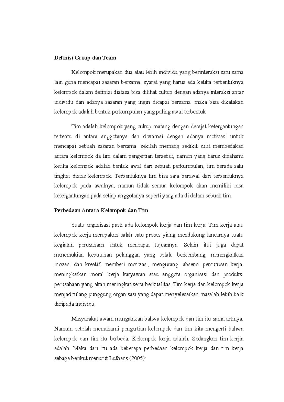 Grup dan Tim bagian A - Definisi Group dan Team Kelompok merupakan dua ...