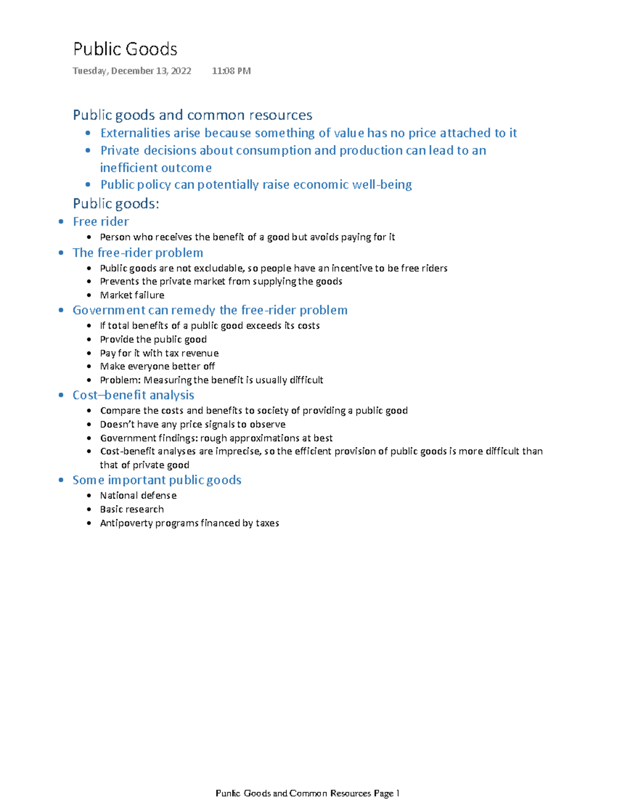 Public Goods - Studocu