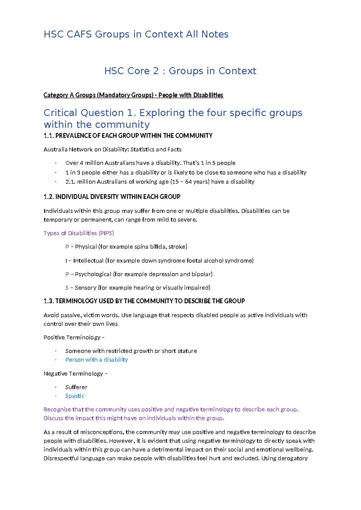 HSC Core 2 Groups in Context - HSC Core 2 : Groups in Context Category ...