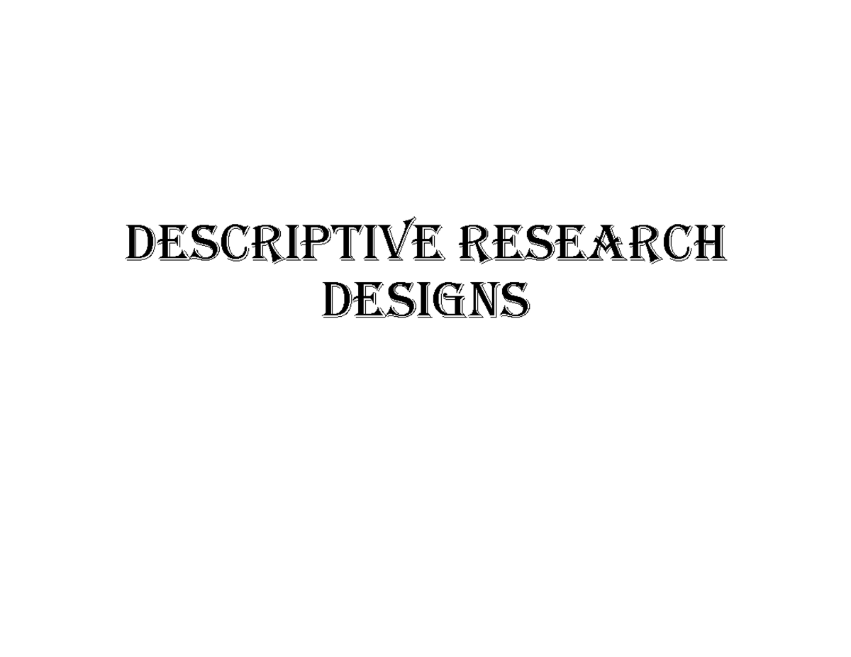 Descriptive Research MBA Doc Descriptive Research Designs A descriptive-research-mba-doc-descriptive-research-designs-a