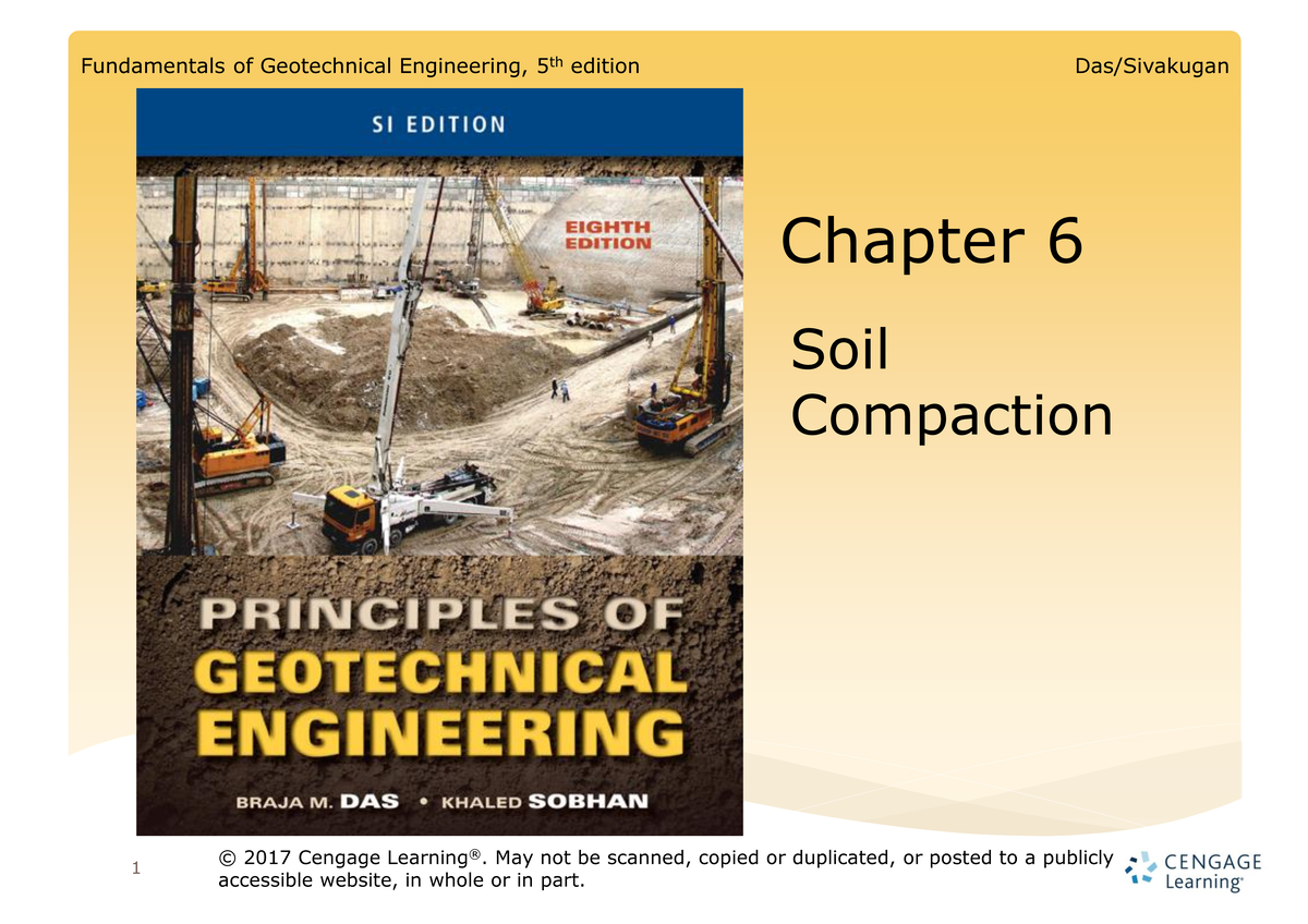 Chapter 6 Soil Compaction Lecture - Fundamentals of Geotechnical Engineering, 5 edition - Studocu