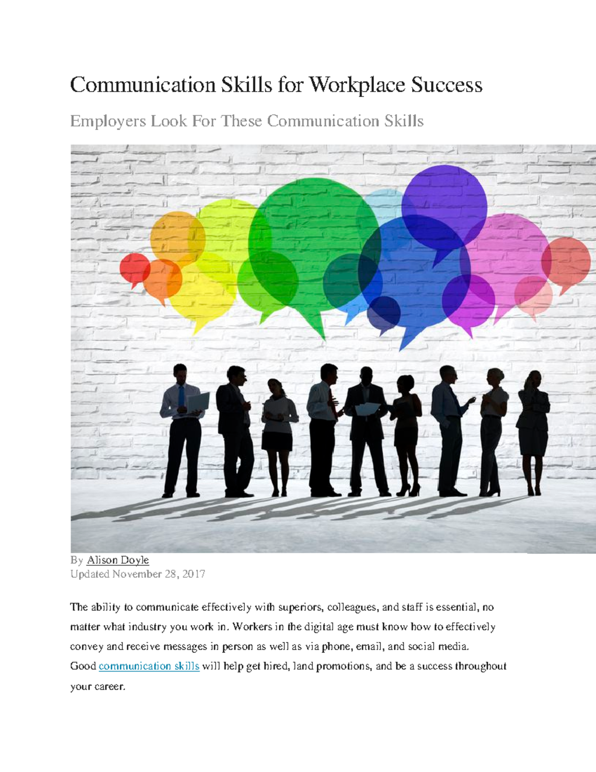 Communication-Skills-for-Workplace-Success - Communication Skills for ...