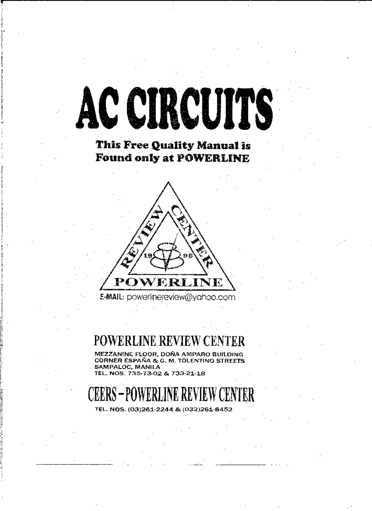 Ac Circuit Problems J I • I L I I I I 1 This Free