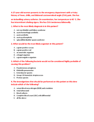 MCQs on Urinary Tract Infection - Select all the correct answers? a ...