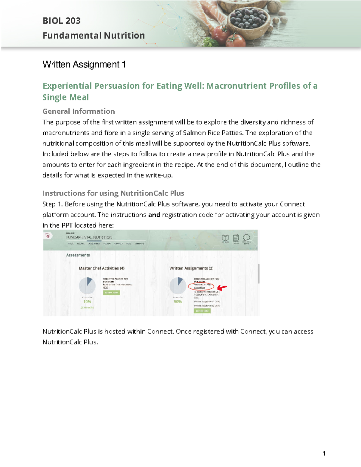 Assignment 1 - The exploration of the nutritional composition of this ...