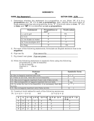 Worksheet 4 - 2.Classify each entry as a mathematical expression (EXP), or a mathematical ...