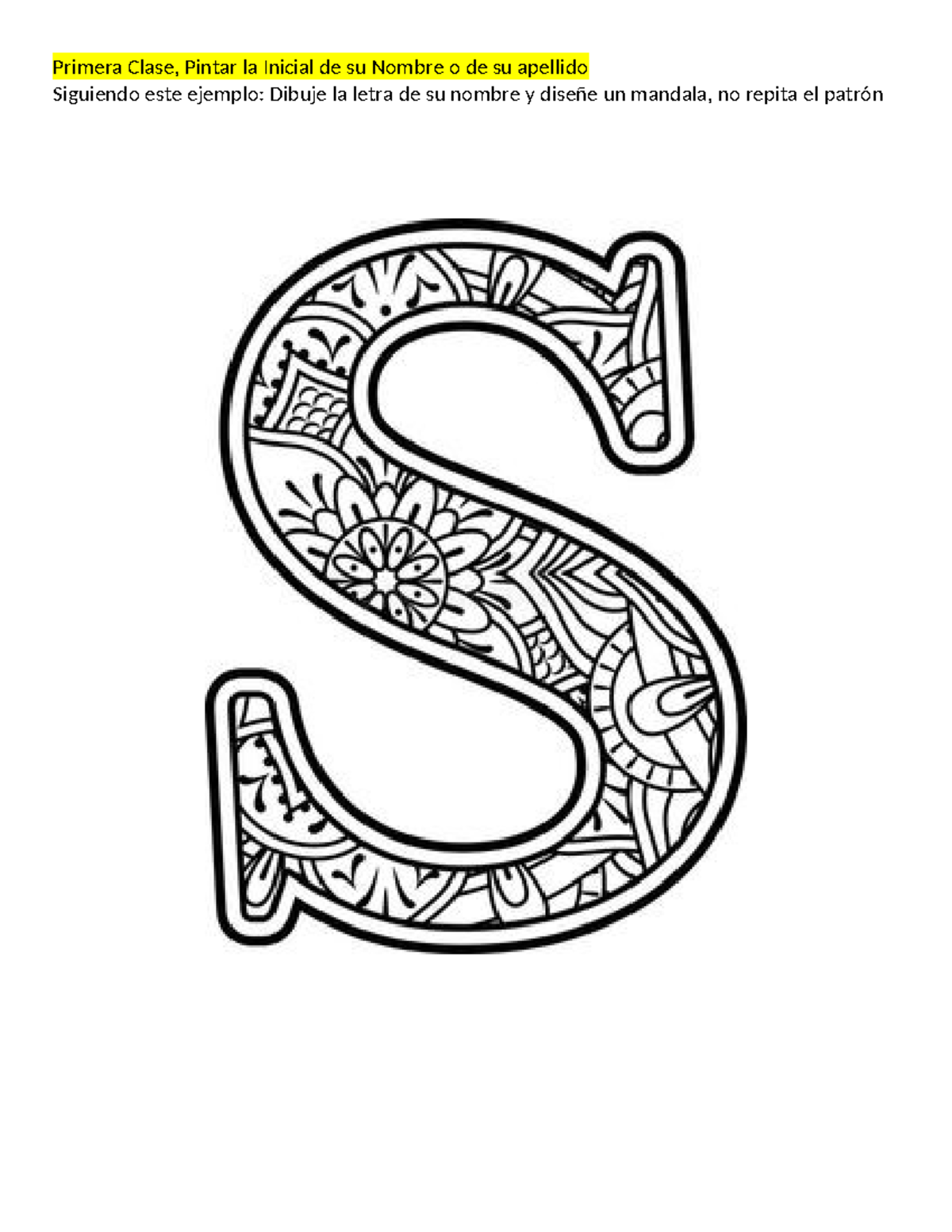 Album DE Mandala - Álbum de mándala - Primera Clase, Pintar la Inicial ...
