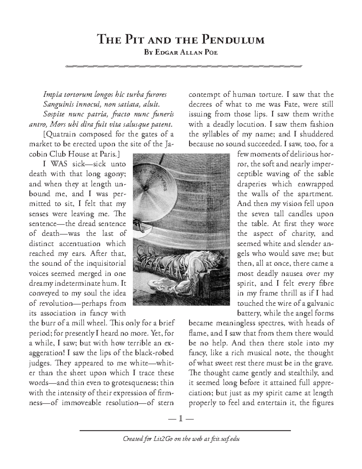 The works of edgar allan poe 088 the pit and the pendulum - Created for ...