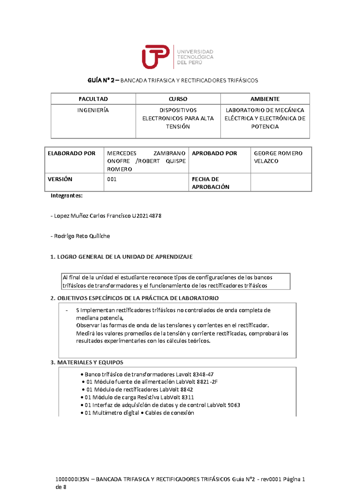 S09 s2 Guia laboratorio calificado 2 - 1000000I35N – BANCADA TRIFASICA Y RECTIFICADORES ...