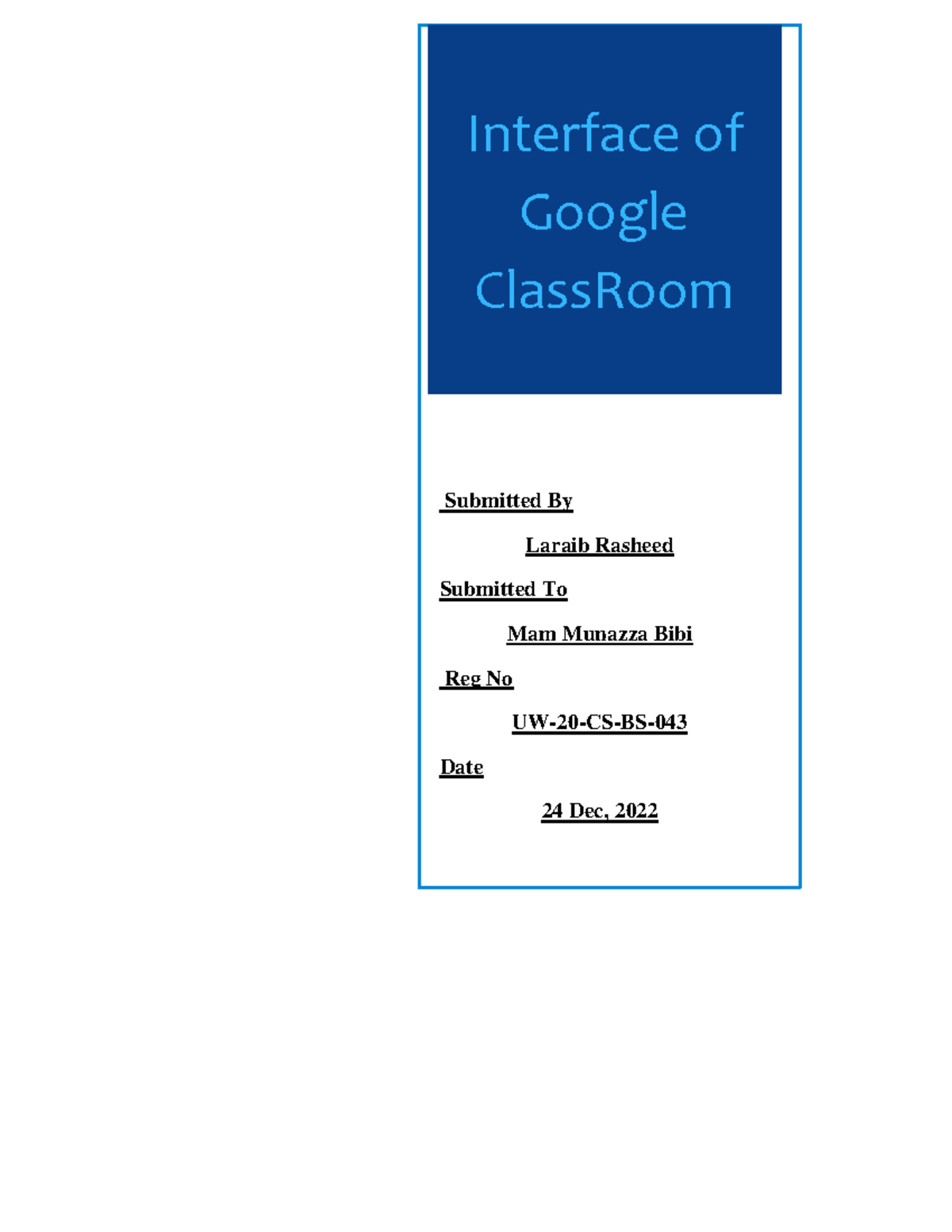 HCI Assignment#3 - Computer Graphics - Interface of Google ClassRoom ...