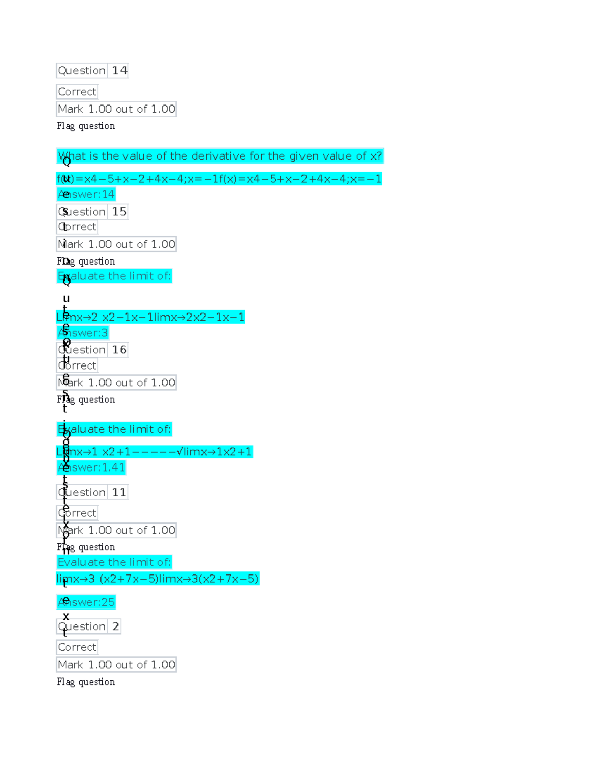 3rd very useful - Question 14 Correct Mark 1 out of 1. Flag question ...