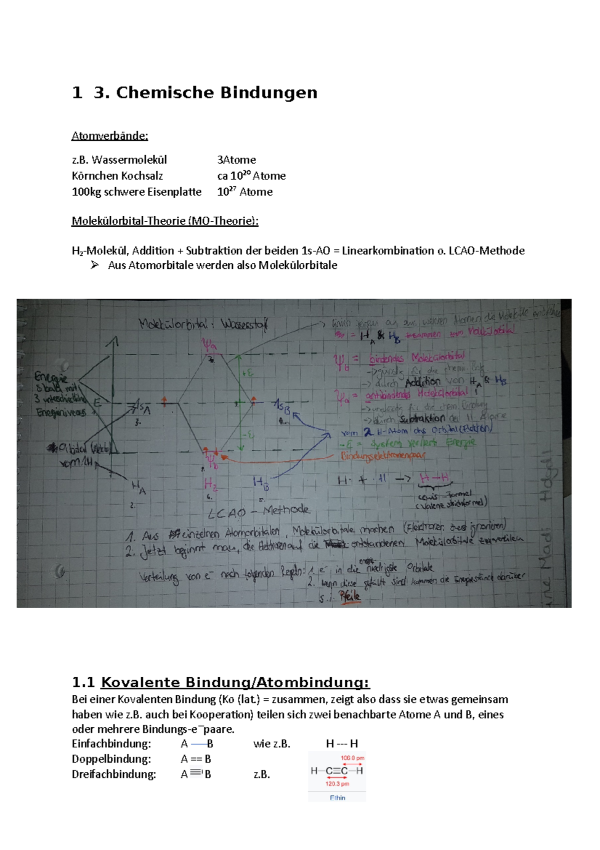 Anorganische Chemie 3. Chemische Bindungen - 1 3. Chemische Bindungen ...
