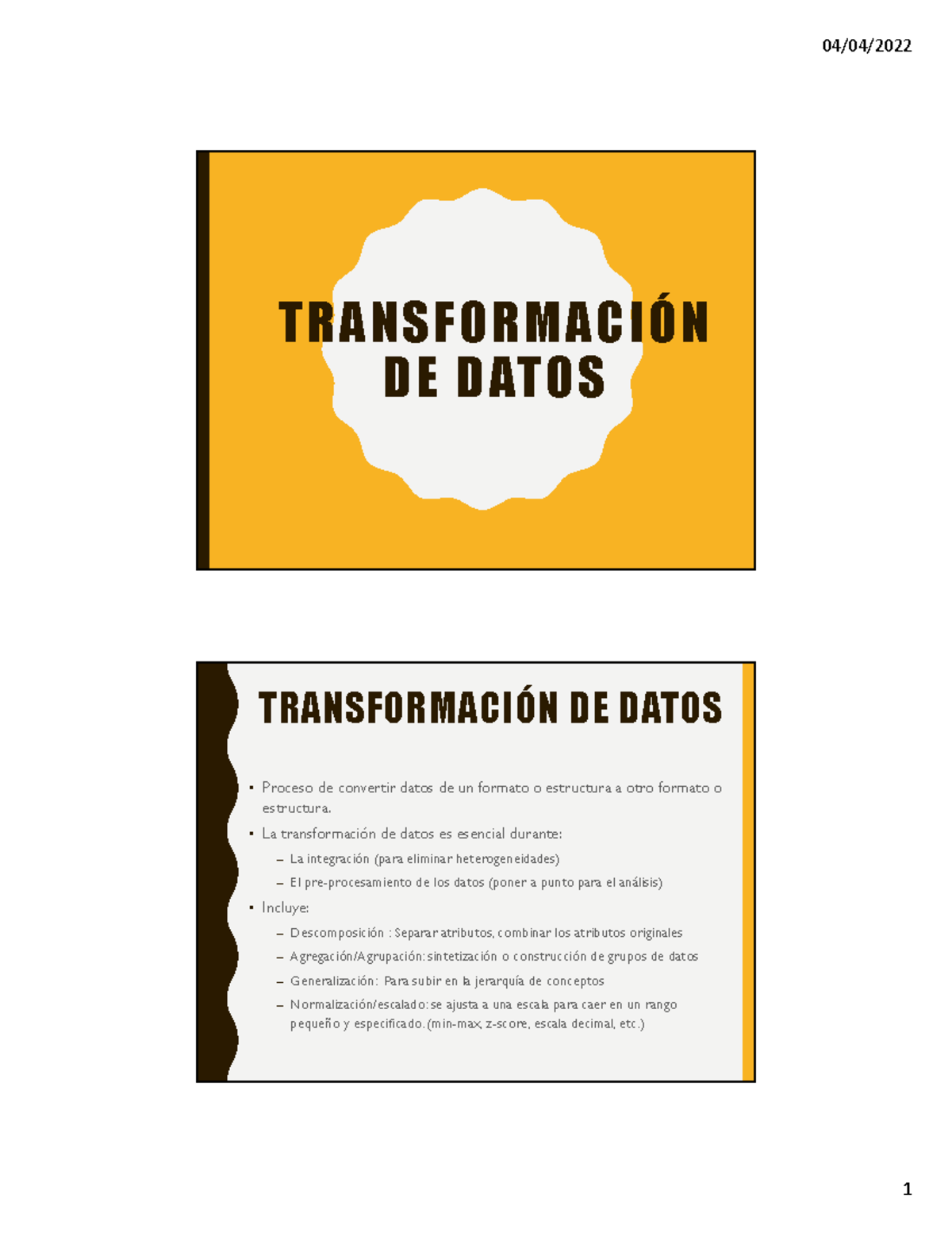 5-2-1-Transformacion Datos - TRANSFORMACIÓN DE DATOS TRANSFORMACIÓN DE ...