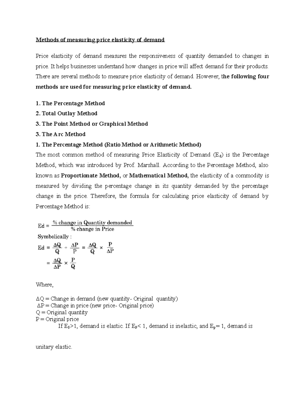 Methods of measuring price elasticity of demand - It helps businesses understand how changes in ...