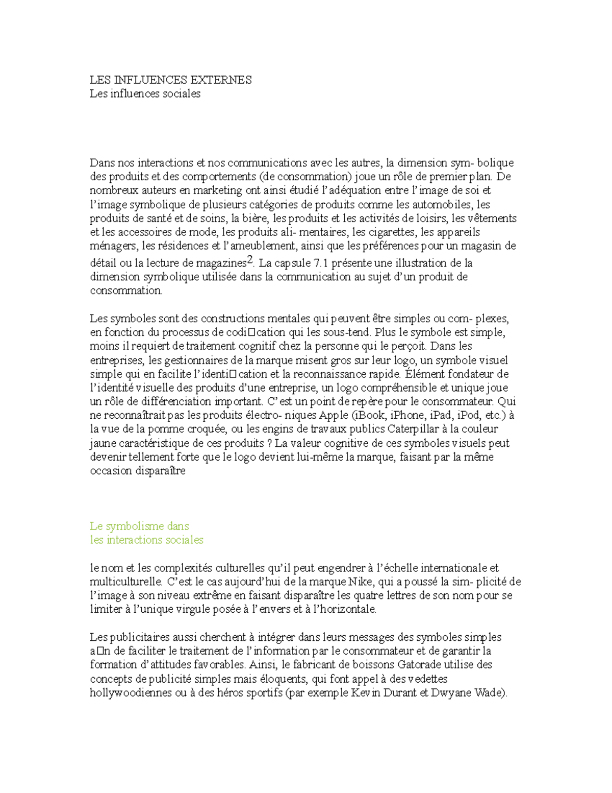 Les Influences Sociales - LES INFLUENCES EXTERNES Les influences ...