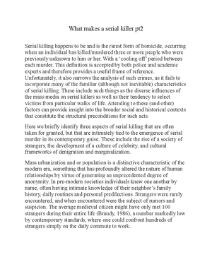 Pt1 - Dr. Brown - What makes a serial killer A study of serial killers ...