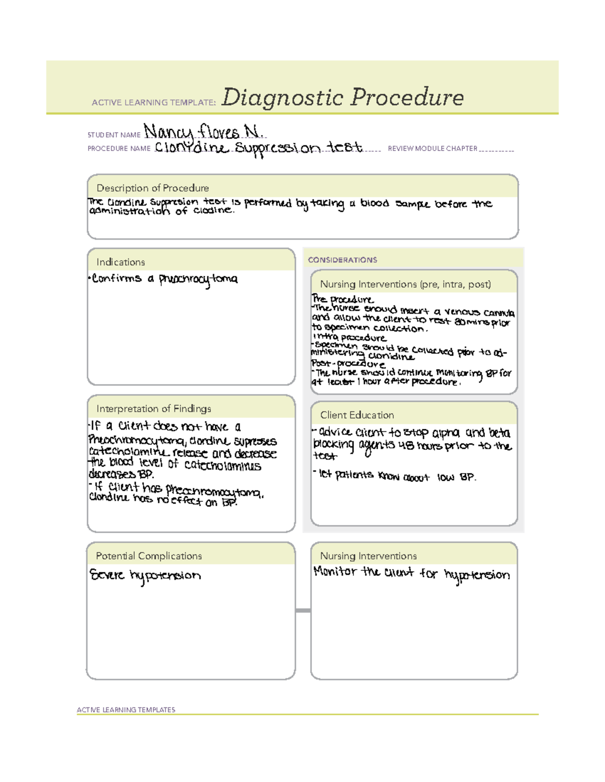 Pg - ,Atl - ACTIVE LEARNING TEMPLATES Diagnostic Procedure STUDENT NAME ...